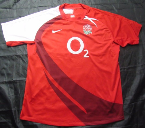 ENGLAND RUGBY Away shirt jersey NIKE 2007/2009 Red Roses trikot adult ...