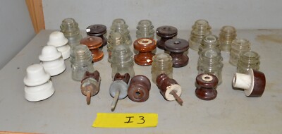26 collectible glass ceramic insulators vintage power pole tool lot ...