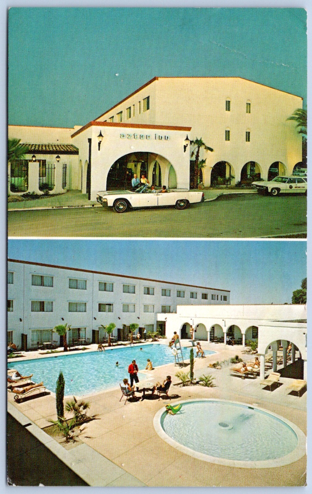 Postcard AZ Tucson Arizona Aztec Inn Hotel Swimming Pool B39 | eBay