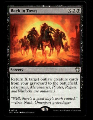 MTG - Back in Town - Commander: Outlaws of Thunder Junction - Near Mint ...