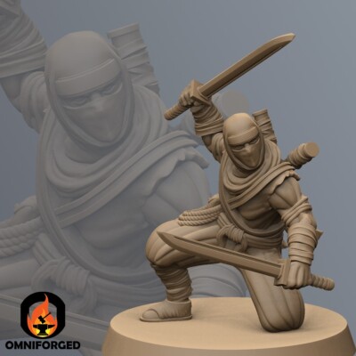 Samurai Miniature Mizuchi Ninja Mini Dungeons and Dragons Mini DnD 5e ...