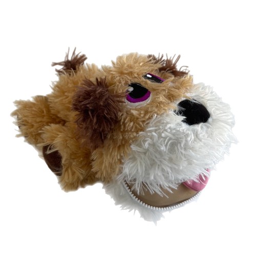 Stuffies Plush Dog Zipper Mouth Magnetic Feet Hidden Pockets Brown and ...