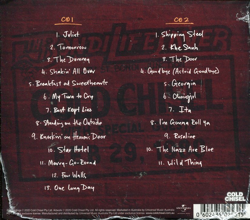 Live Tapes, Vol. 5 by Cold Chisel (CD, 2020) for sale online | eBay ...