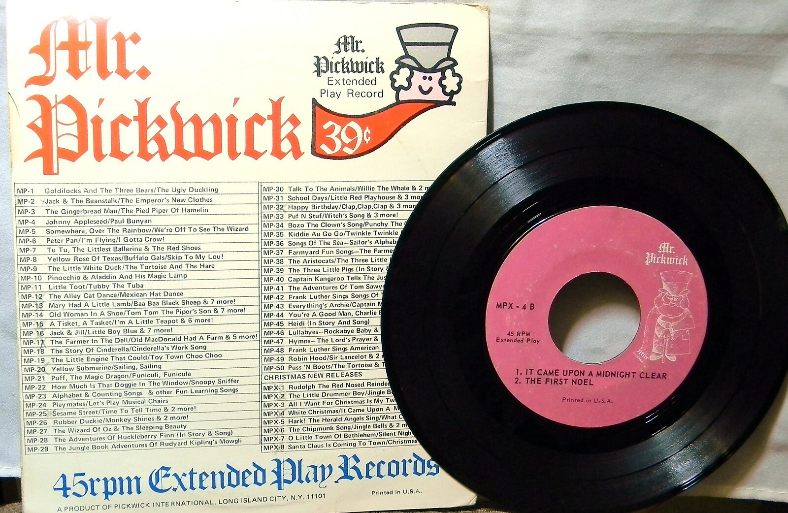 MR. PICKWICK CHILDRENS EP WHITE CHRISTMAS 45 RPM RECORD 041 | eBay