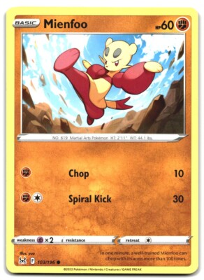 Pokemon Trading Card TCG Mienfoo #103 | eBay