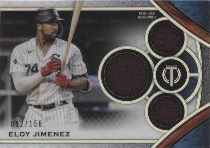 2021 Topps Tribute - Tribute Triple Relics Eloy Jimenez #TTR-EJ /150 ...