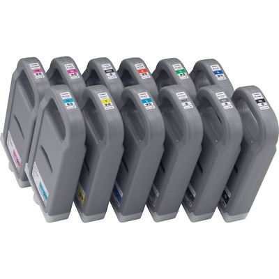 12 x Original Ink Canon iPF8100 iPF9100 / PFI-702 MBK GY PFI-701 C M Y ...