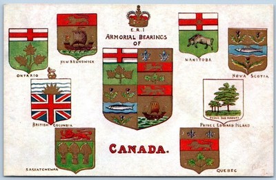 Postcard Armorial Bearings Of Canada Coat Of Arms Shield Crest Tucks ...