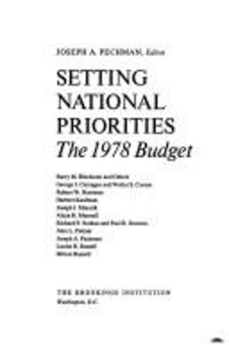 The Budget 1978 Paperback Joseph A. Pechman 9780815769798| eBay