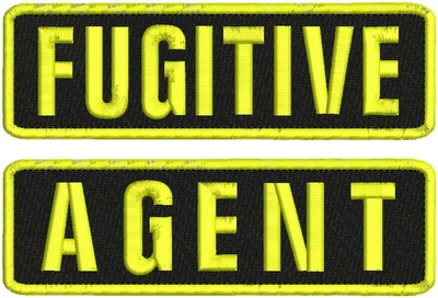 2 AGENT embroidery patches 2X 7'' hook on back | eBay