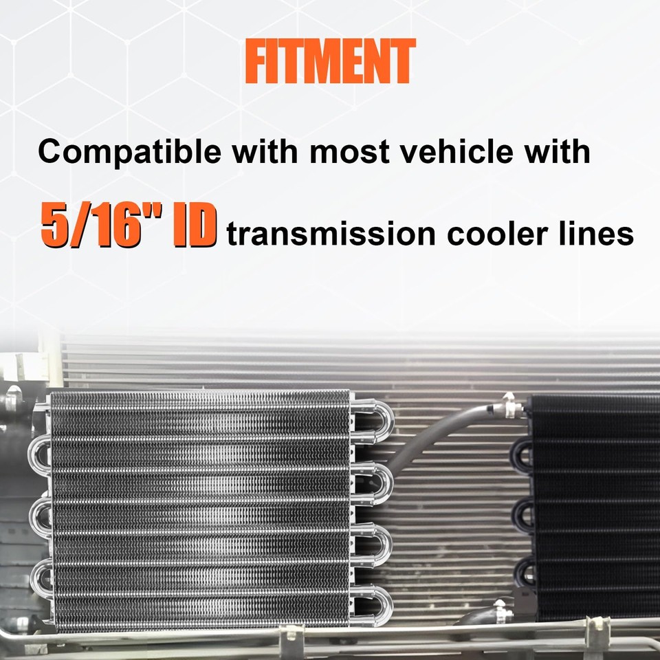 8 Rows Universal Aluminum Remote Transmission Oil Cooler Radiator ...
