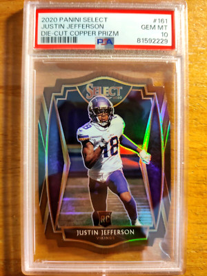 JUSTIN JEFFERSON 2020 SELECT #161 D/C COPPER PRIZM RC #212/355! PSA 10 ...