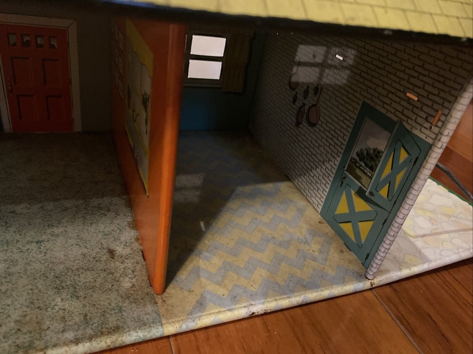 1950’s MARX Tin Litho metal ranch dollhouse Play Set Metal MCM Mid ...