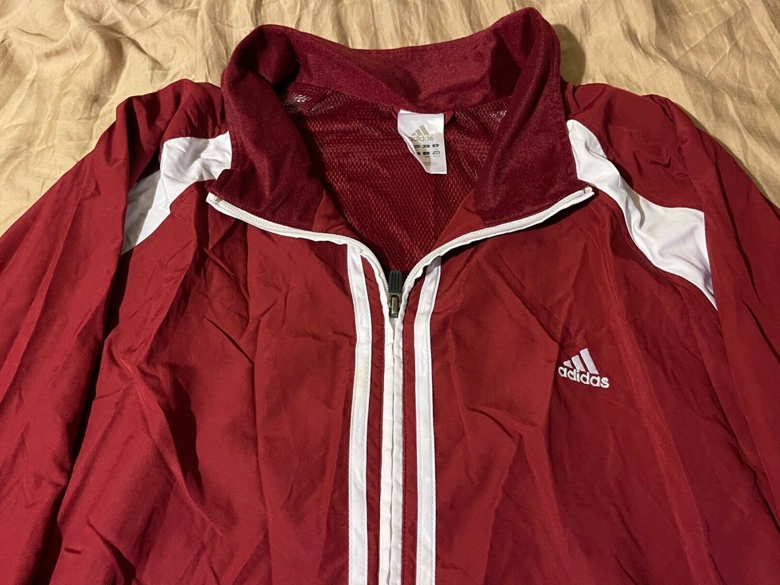 Adidas CLIMAPROOF Red Full-zip Jacket Men's Size XL Wind Breaker | eBay