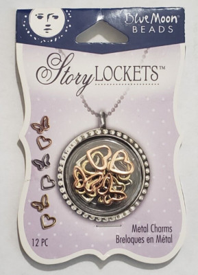 Blue Moon Beads Story Lockets OPEN HEART & BUTTERFLY Metal Charms ...
