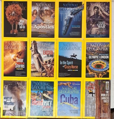 Lot Of 12 National Geographic Magazines 2012. Some Maps/inserts | eBay