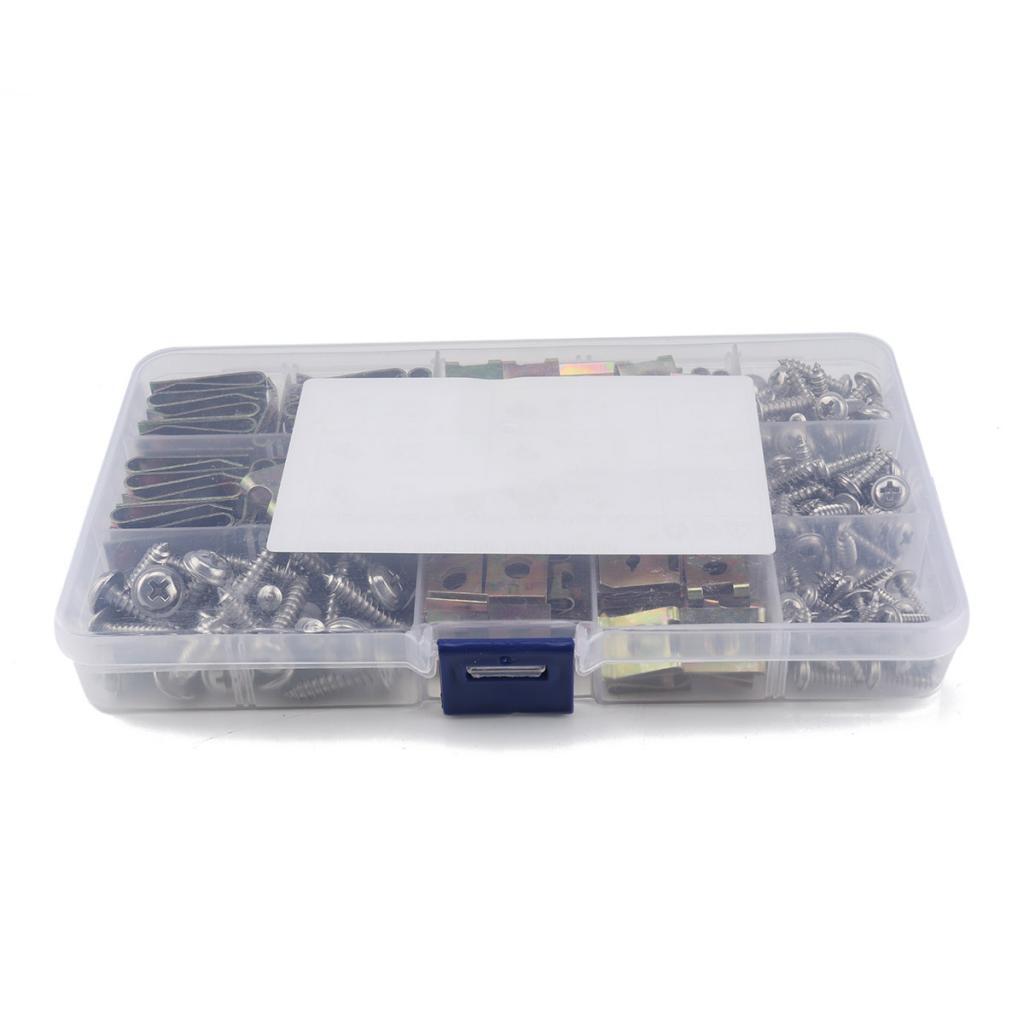 Set of 200 Assorted Spire Clips U Nuts Galvanized Screw for Motorcycle ...