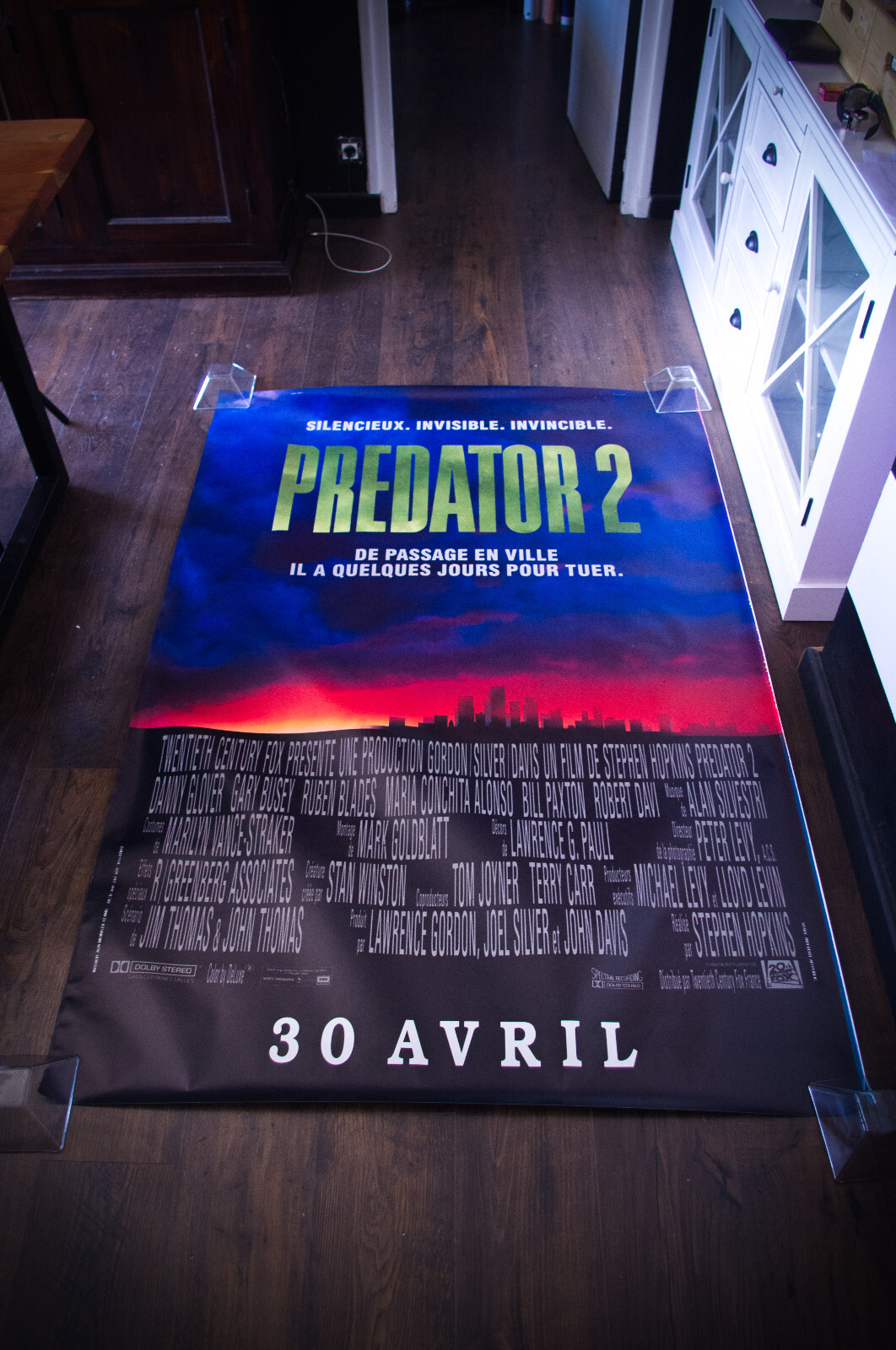 PREDATOR 2 Large French Bus Shelter Rolled DS Vintage Movie Poster ...