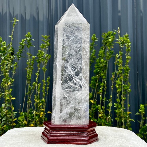 5.2LB Large Natural White crystal obelisk Crystal energy column Reiki ...