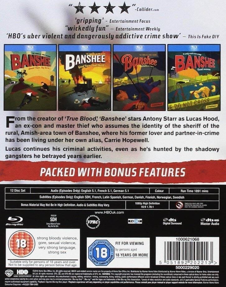 BANSHEE The Complete Series BLU-RAY Box Set BRAND NEW Authentic Release ...