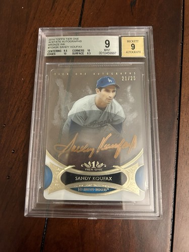 2014 Topps Tier One Sandy Koufax Acetate 21/25 Auto BGS 9 | eBay