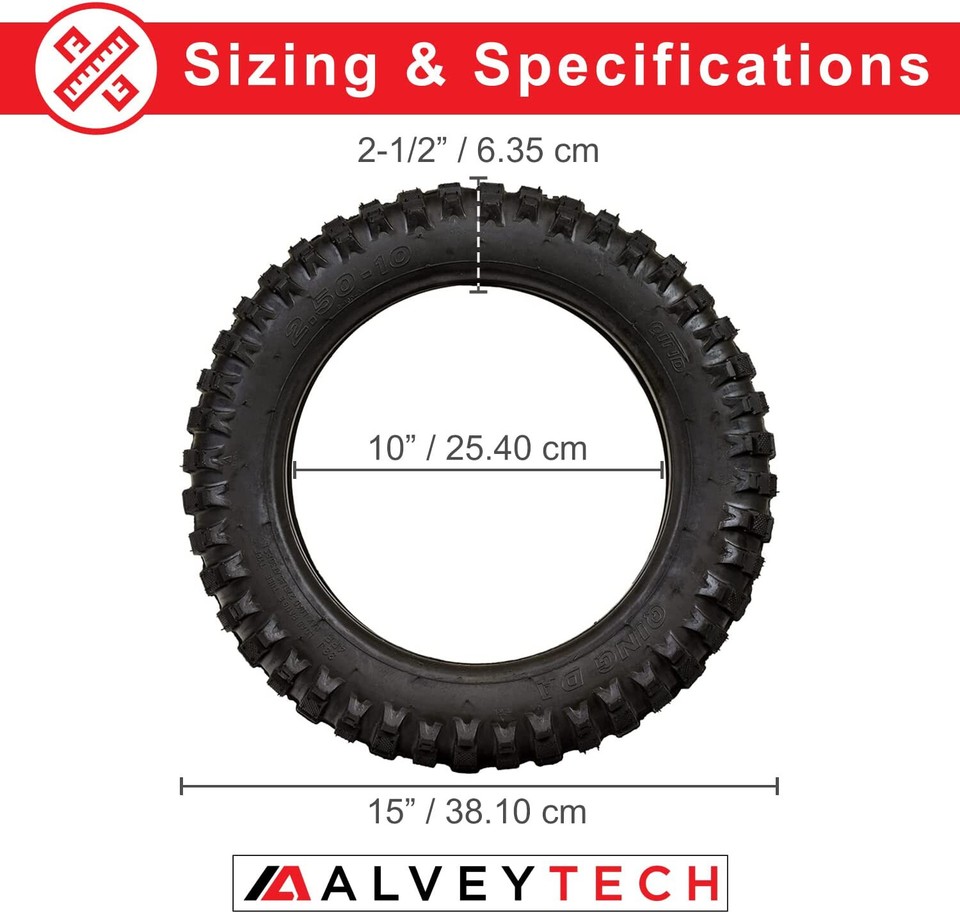 2.50-10 Rear Tire - fits the Razor SX500 McGrath Dirt Rocket Bike, No ...
