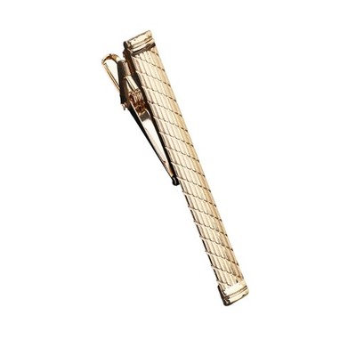 Tie Clip for Men Fashion Brass Golden Necktie Buckle Engraved Clasp Tie ...