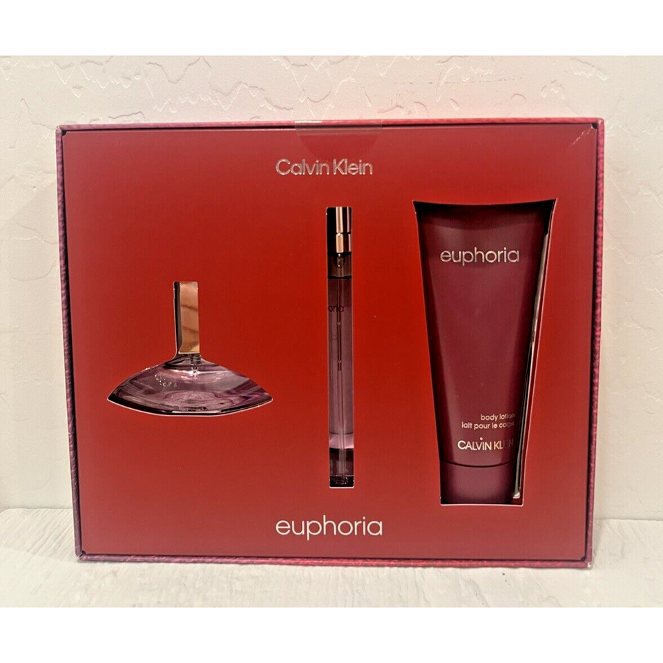 EUPHORIA by Calvin Klein 3-PC EDP & Body Lotion Gift Set for WOMEN NEW ...