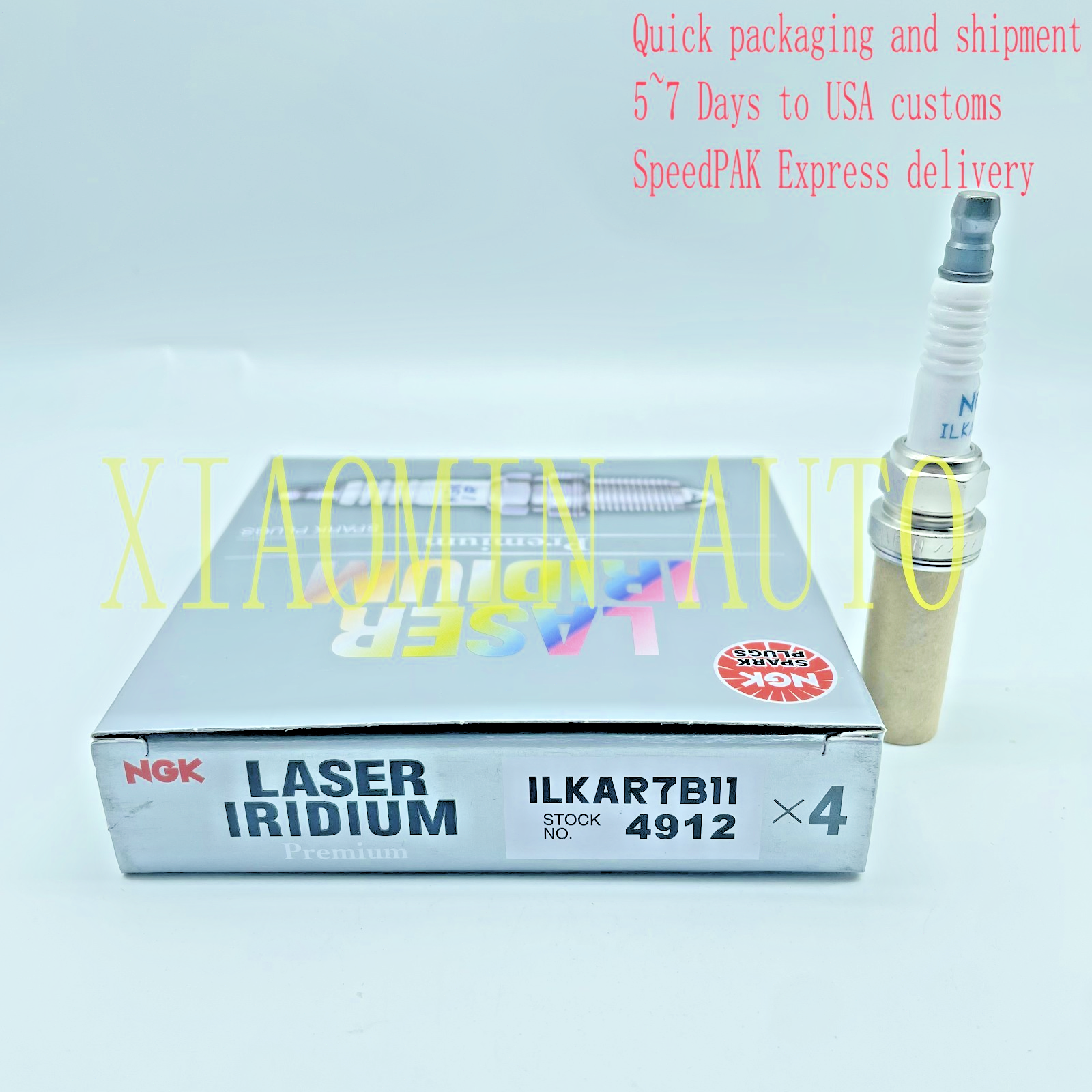 Set of 4 NGK 4912 Laser Iridium Spark Plugs ILKAR7B11 for Toyota ...