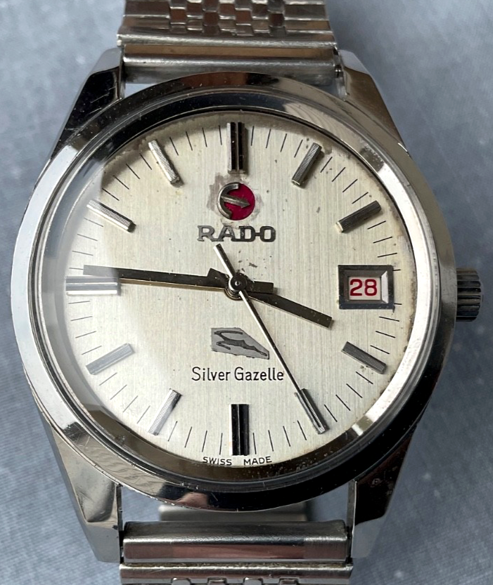 RADO Silver Gazelle WATCH AUTOMATIC SWISS 1970s VINTAGE DAY/DATE 25J AS ...