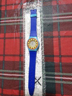 Vintage 1989 Designer AVON Big time Watch Blue Turquoise NOS Unused 90s ...