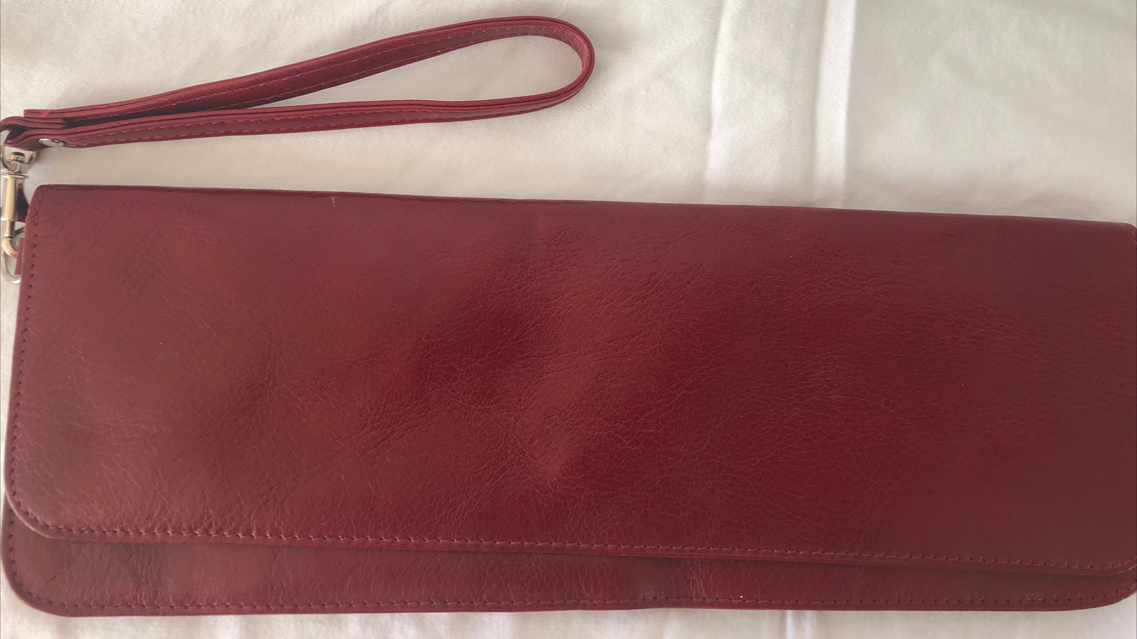 WILSON'S LEATHER Small Deep Red Italian Leather PELLE… - Gem