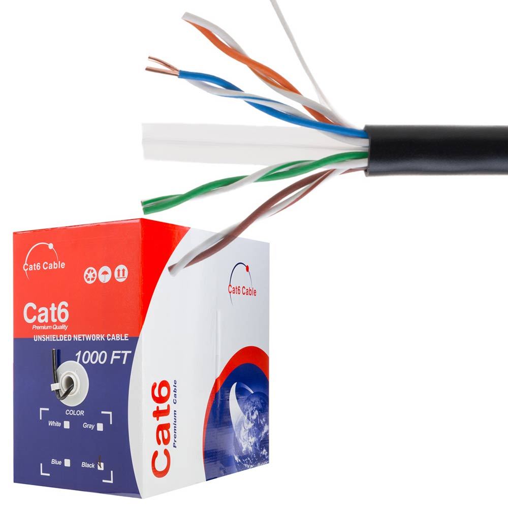 CAT5E CAT6 Cable 500FT 1000FT UTP Solid Network Ethernet CAT5 Bulk Wire ...