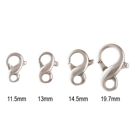 10pc, Sterling Silver Infinity Clasp, Figure 8 Clasp, 11mm Lobster ...