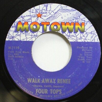 Soul 45 Four Tops - Walk Away Renee / Your Love Is Wonderful On Motown ...