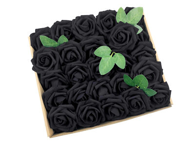 US 25/50pcs Black Foam Roses Decoration DIY for Wedding Party Baby ...