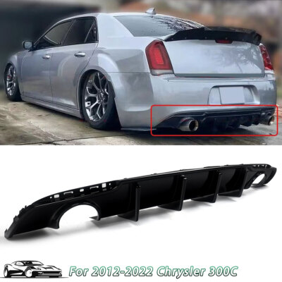 For Chrysler 300 SRT 15-23 Black Shark Fin Rear Bumper Diffuser Valance ...