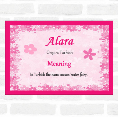 Alara Name Meaning Pink Certificate | eBay UK
