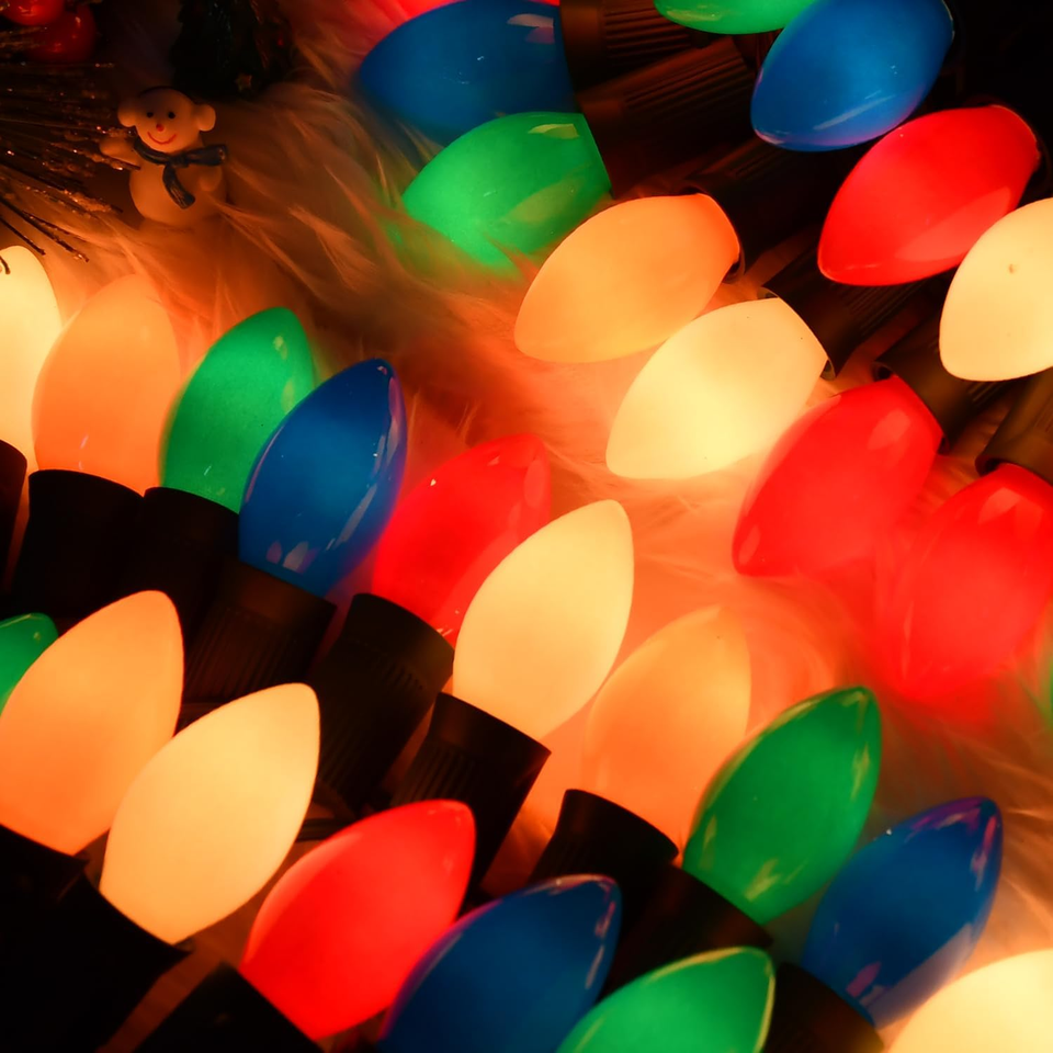C7 Vintage Christmas Lights Outdoor Multicolor Christmas Tree Lights ...