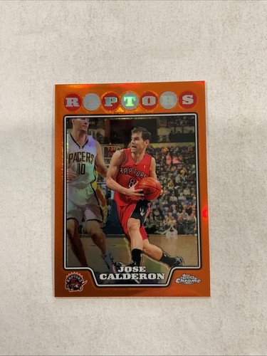 2008-09 Topps Chrome Refractors Orange #28 Jose Calderon #/499 Raptors ...