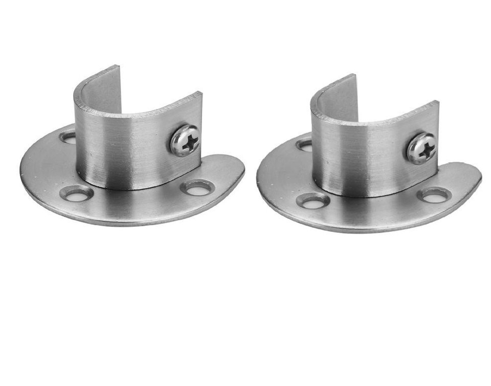 Two Piece Flange Bracket Set for Closet Rods 1.97 Inch Stainless Steel ...