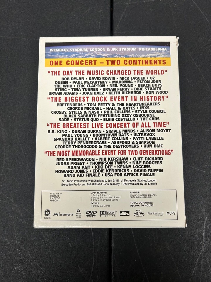 Live Aid Live Concert 1985 DVD, 2004 Complete 4-Disc Set 603497038329 ...