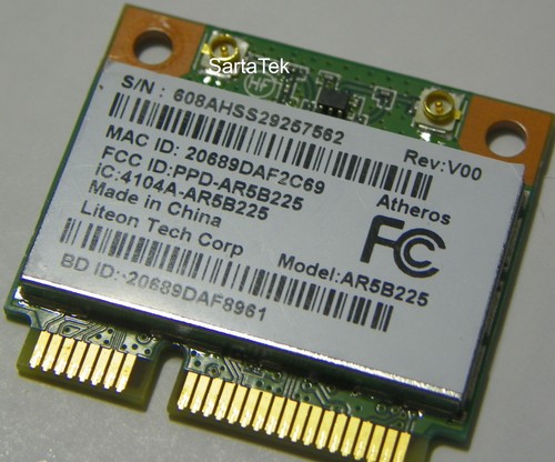 Atheros AR5B225 802.11B/G/N WLAN Bluetooth 4.0 PCIe Half Lite-On ...