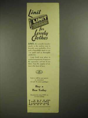 1939 Linit Starch Ad - For Lovely Clothes | eBay