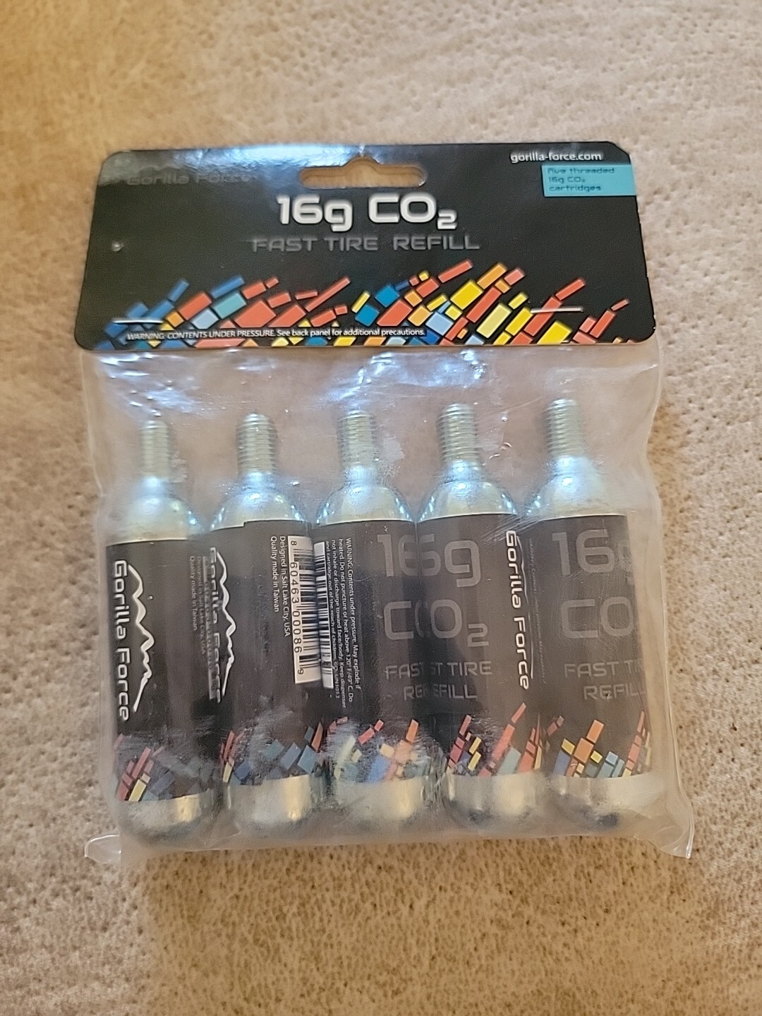 NEW 16g CO2 Cartridges - Threaded | Box of 5 | for Bike Tire Inflators ...
