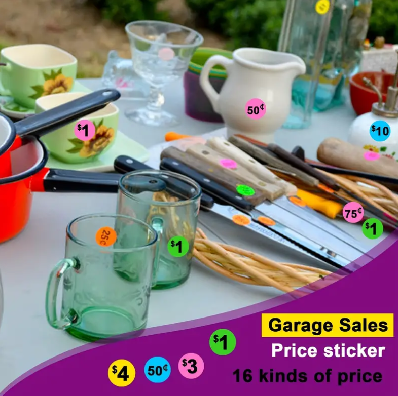 192pc Priced Garage Sale Stickers Labels Price Tags Yard Estate Flea ...