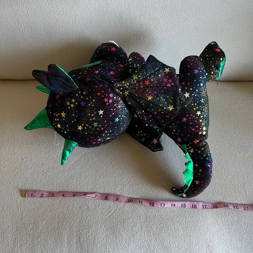Caravan Softoys Drogo Dragon II 16" Stuffed Animal Plush Glittery Black ...