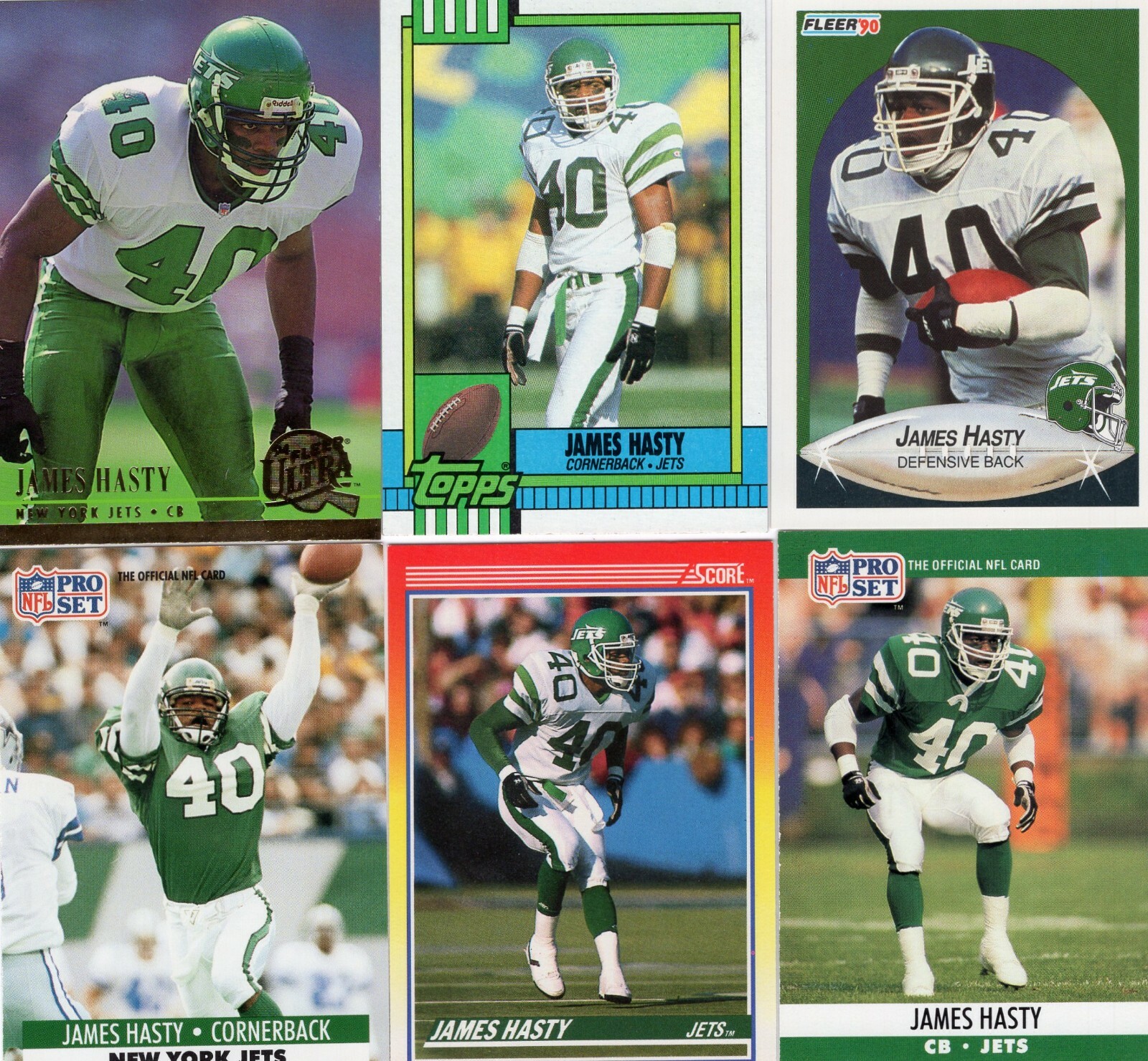 JAMES HASTY Lot of 30+ Different NFL Premium Football Cards NY New York ...