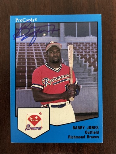 1989 ProCards Barry Jones AUTO Richmond Braves AUTOGRAPH Signed | eBay