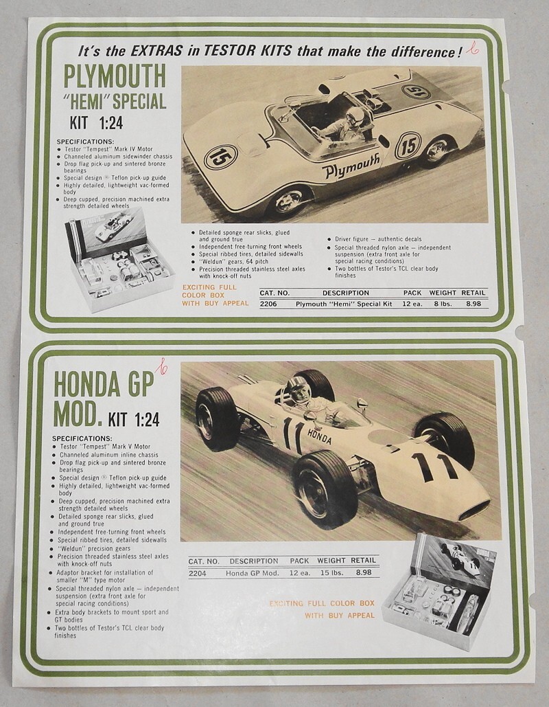 TESTOR TUNED RACING CARS 1/24 1960s Flyer Leaflet | eBay